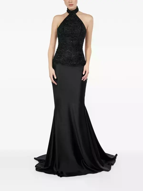 ALEXIA & ANTONIA Embellished Lace Halter Top