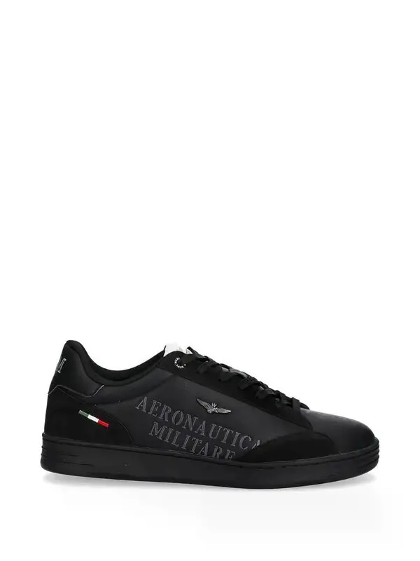 AERONAUTICA MILITARE Lace-up Suede Panel Sneakers - Black