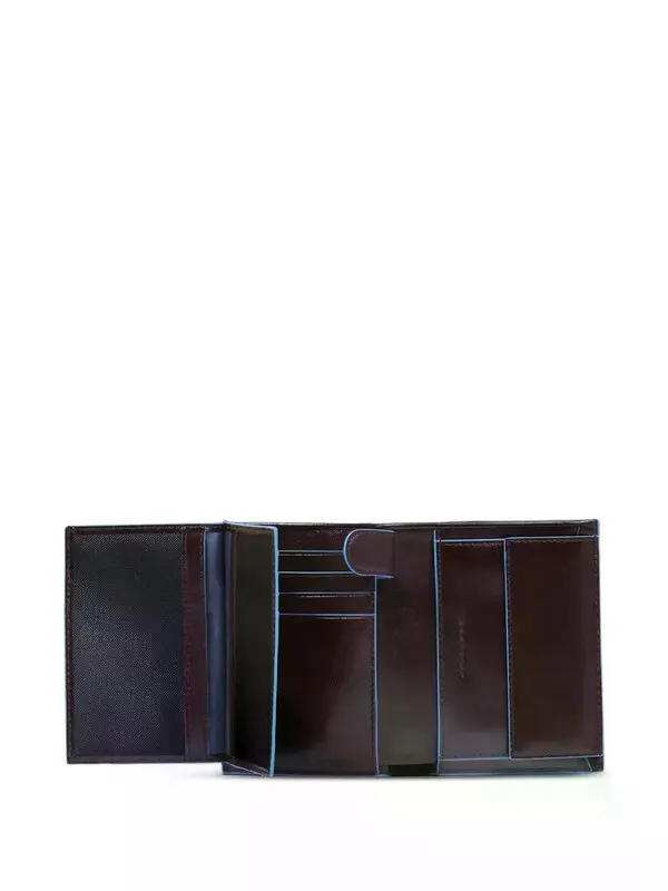 PIQUADRO Vertical Trifold Leather Wallet - Brown