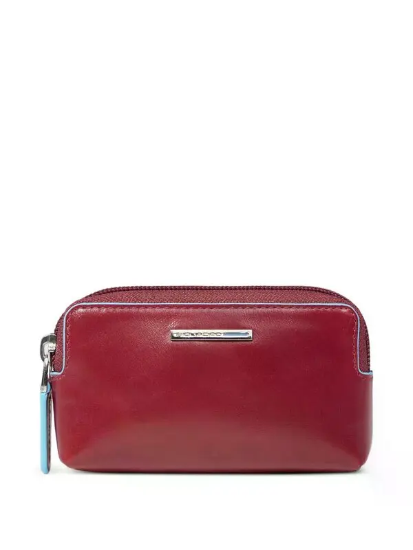 PIQUADRO Leather Key Holder With Rings - Red