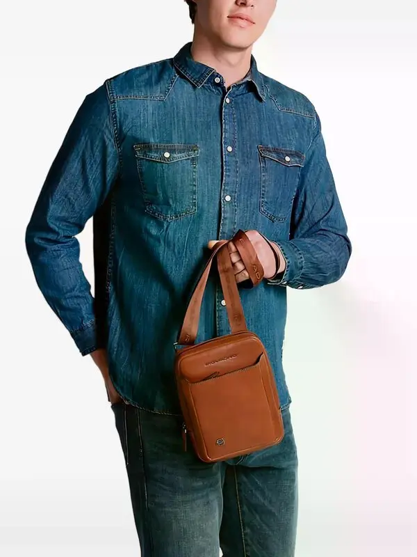 PIQUADRO Leather Crossbody Bag - Brown