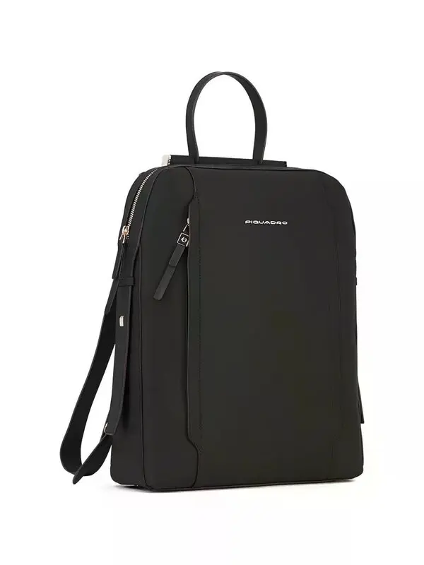 PIQUADRO Leather Laptop Backpack With Top Handle