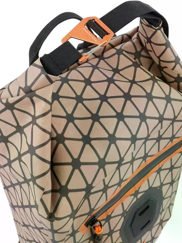 PIQUADRO Watertight Roll-top Backpack With Geometric Print