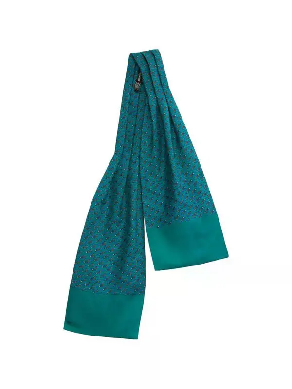 Hermès 2000s Jockey-print Silk Scarf - Green