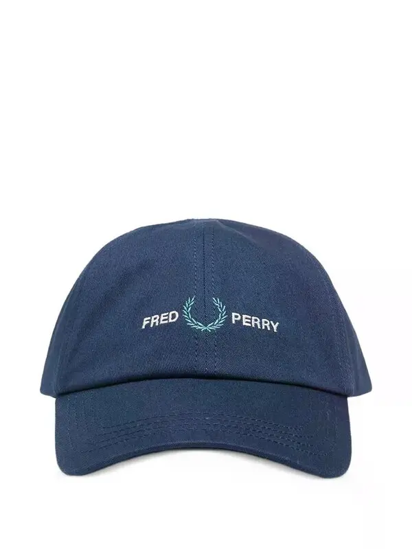 Fred Perry Twill Logo Cotton Cap - Blue