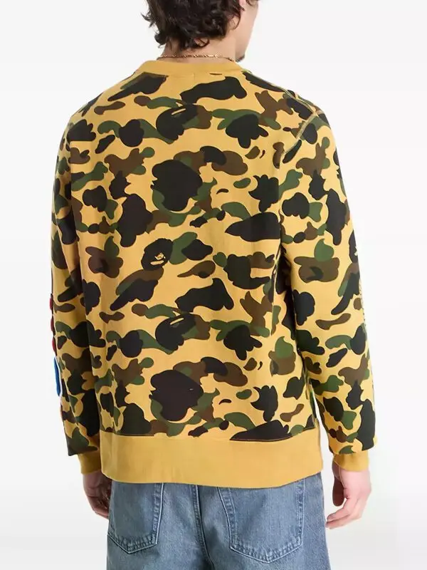 A BATHING APE Camouflage Shark Motif Sweatshirt