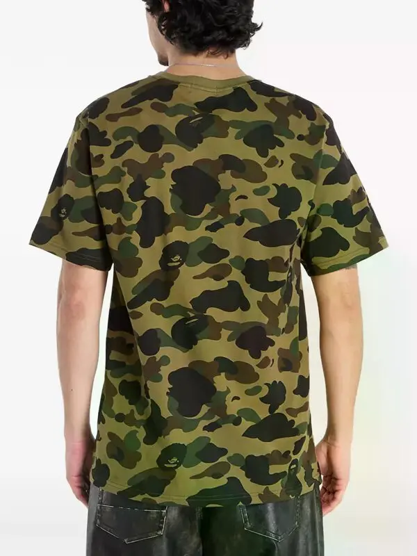 A BATHING APE Camo Rhinestone T-shirt - Green