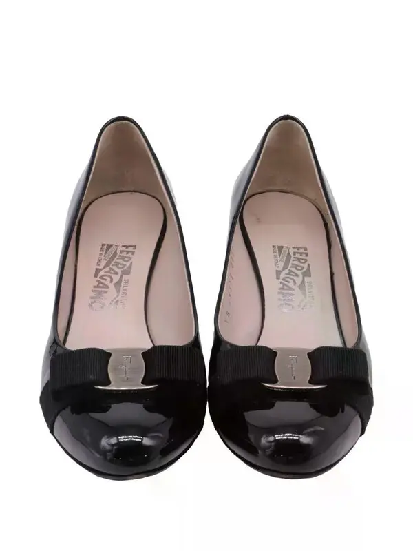 FERRAGAMO Patent Leather Bow Pumps