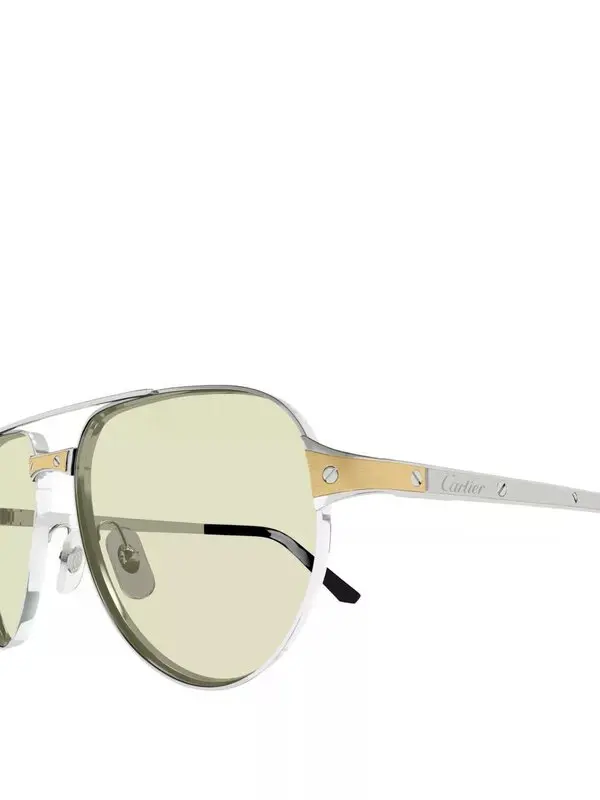 Cartier Tone Pilot Frame Sunglasses