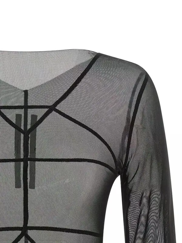 Rick Owens Asymmetric Neck Geometric Stitch Sweater