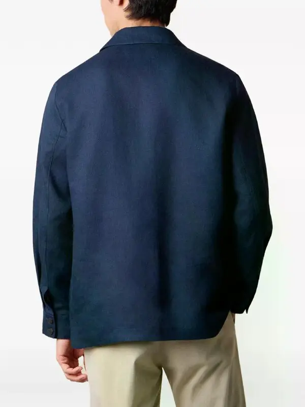 Brooks Brothers Buttoned Linen Overshirt - Blue
