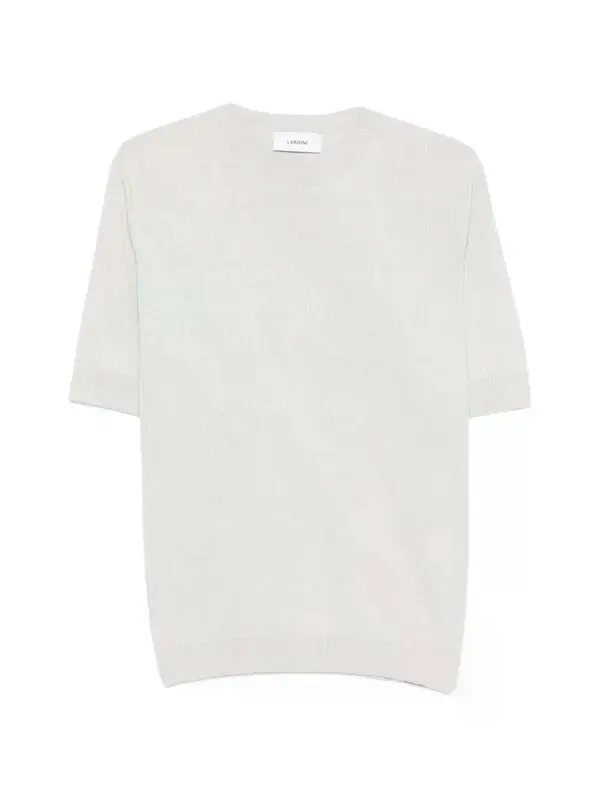 LARDINI Ribbed Knit Crew Neck T-shirt