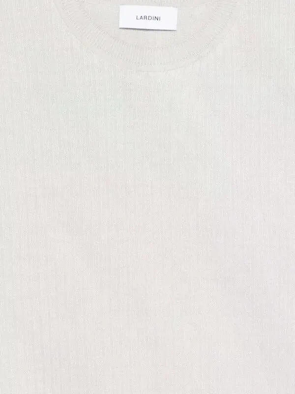 LARDINI Ribbed Knit Crew Neck T-shirt