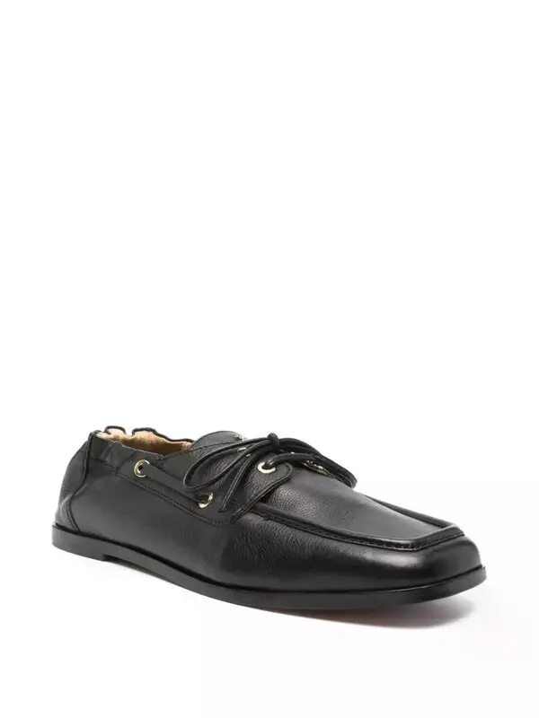 Patrizia Pepe Leather Square Toe Loafers