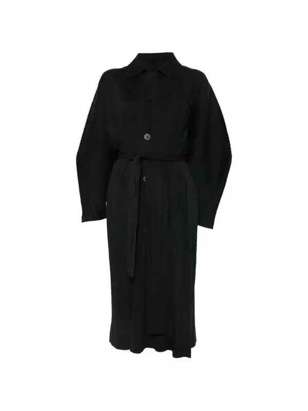 Issey Miyake Pleated Coat - Black