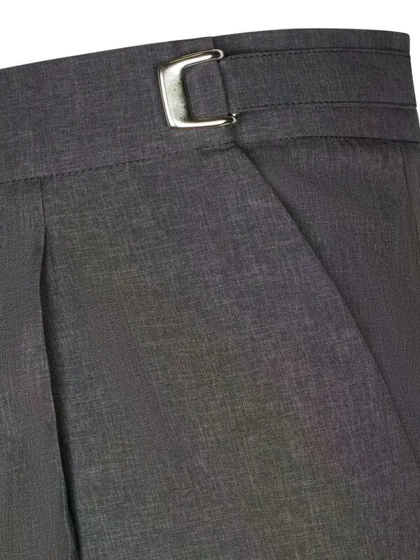CELLAR DOOR Pleated Trousers With Side Buckle Detail