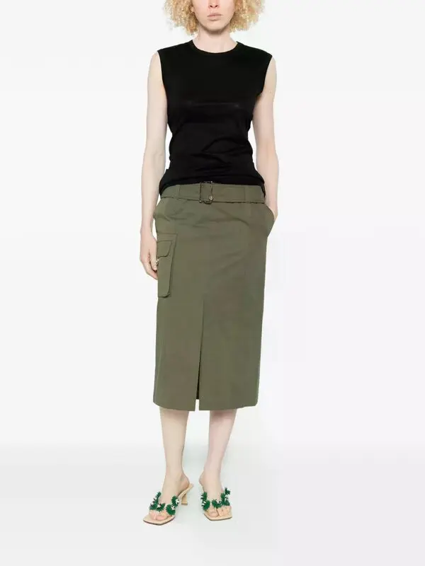 ISABELLE BLANCHE Belted Midi Skirt