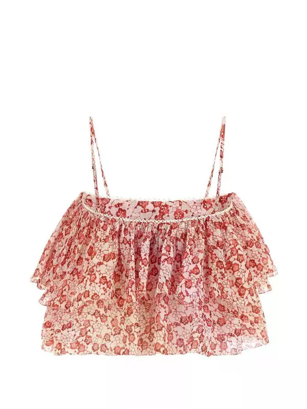 MARANT ETOILE Erisa Ruffled Top - Red
