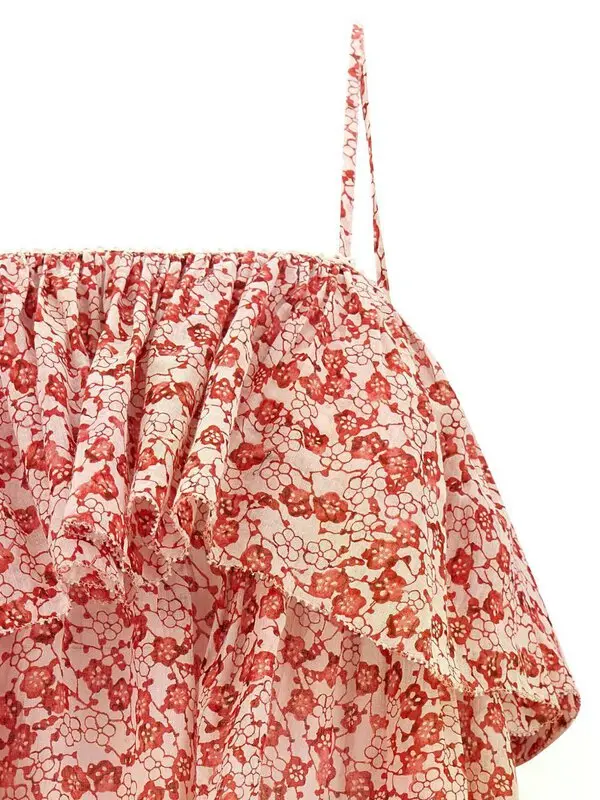 MARANT ETOILE Erisa Ruffled Top - Red