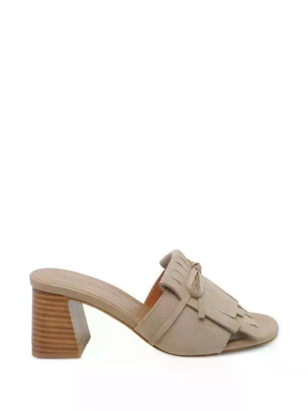 ANGEL ALARCON Suede Fringe Bow Sandals