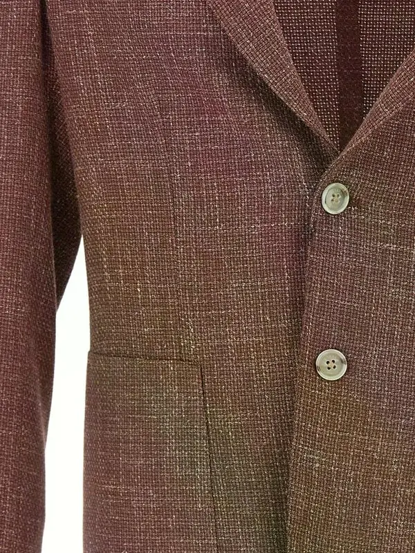 BARBA NAPOLI Easy J Mono Button Patch-pocket Blazer - Red