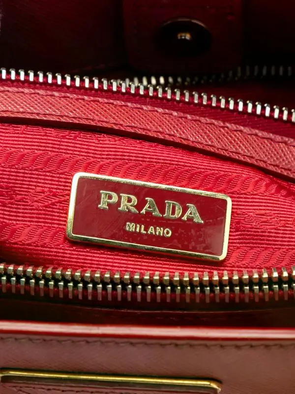 Prada Saffiano Lux Galleria Satchel - Red