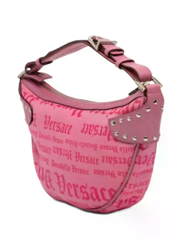 Versace Canvas Gothic Logo Repeat Handbag