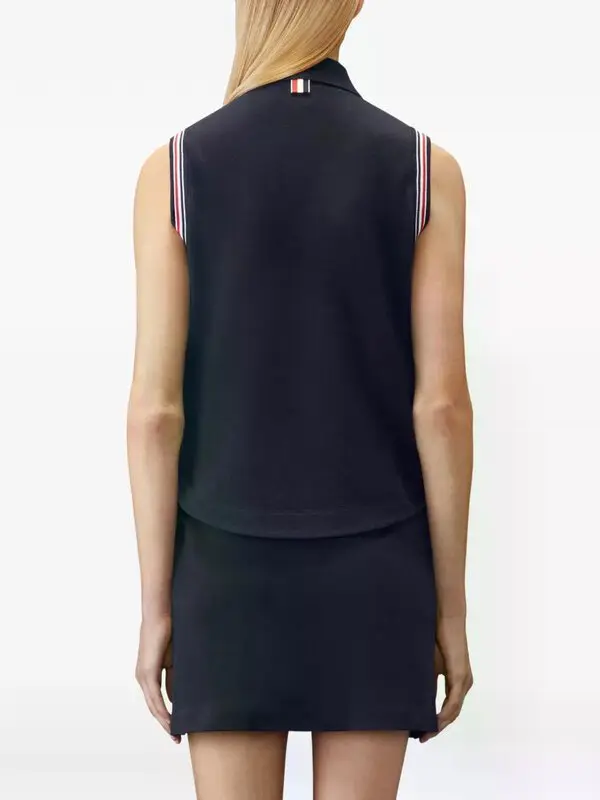 Thom Browne Sleeveless Shirt With Striped Trim
