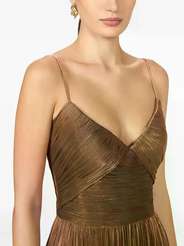 Costarellos Fayla Spaghetti-strap Draped Maxi Dress - Brown