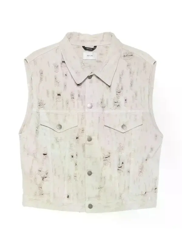 HAIKURE Ryder Bull Destroy Denim Gilet - Grey