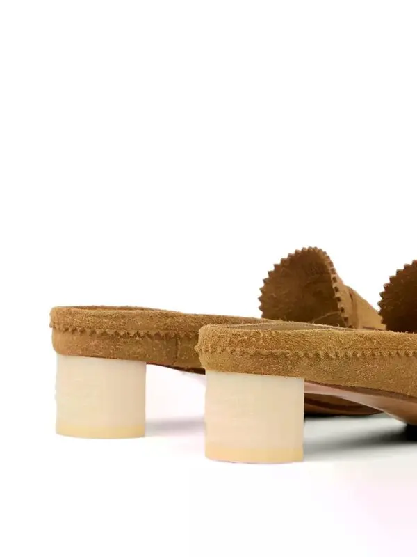 MAISON MARGIELA Calf Leather Slippers With Scallop Trim