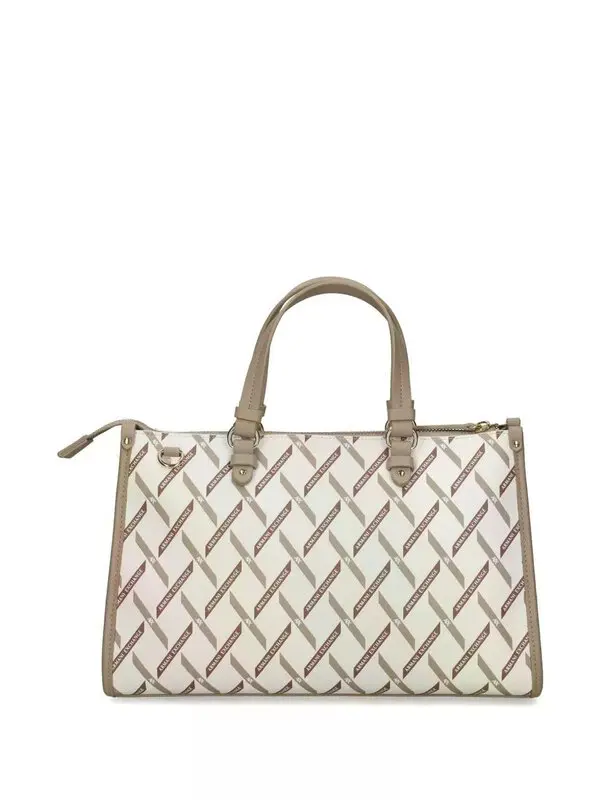 Armani Exchange Patterned Tote With Logo Charm