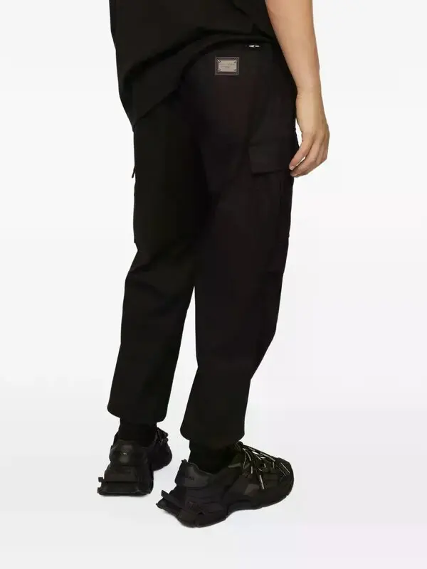Dolce & Gabbana Cotton Cargo Trousers With Branded Detail