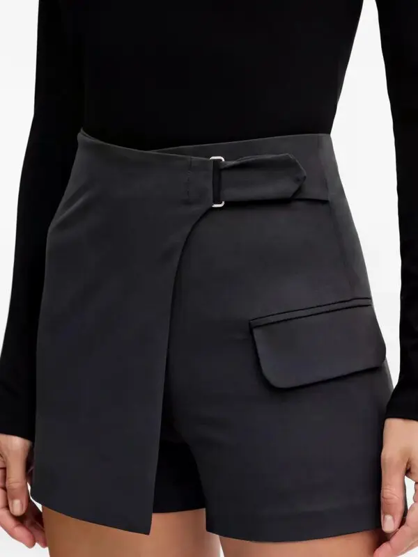 Sisley High-waisted Mini Shorts With Overlay Detail