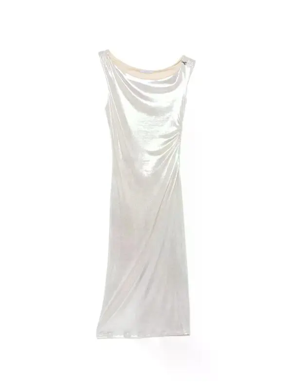 Patrizia Pepe Tone Draped Midi Dress - Silver