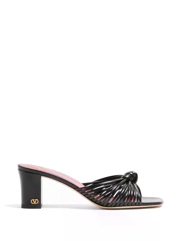 Valentino Garavani Annet Kidskin Slide Sandals 60mm - Black
