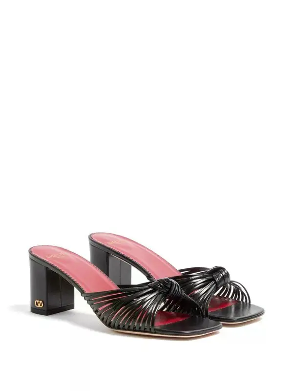 Valentino Garavani Annet Kidskin Slide Sandals 60mm - Black