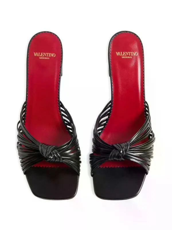 Valentino Garavani Annet Kidskin Slide Sandals 60mm - Black