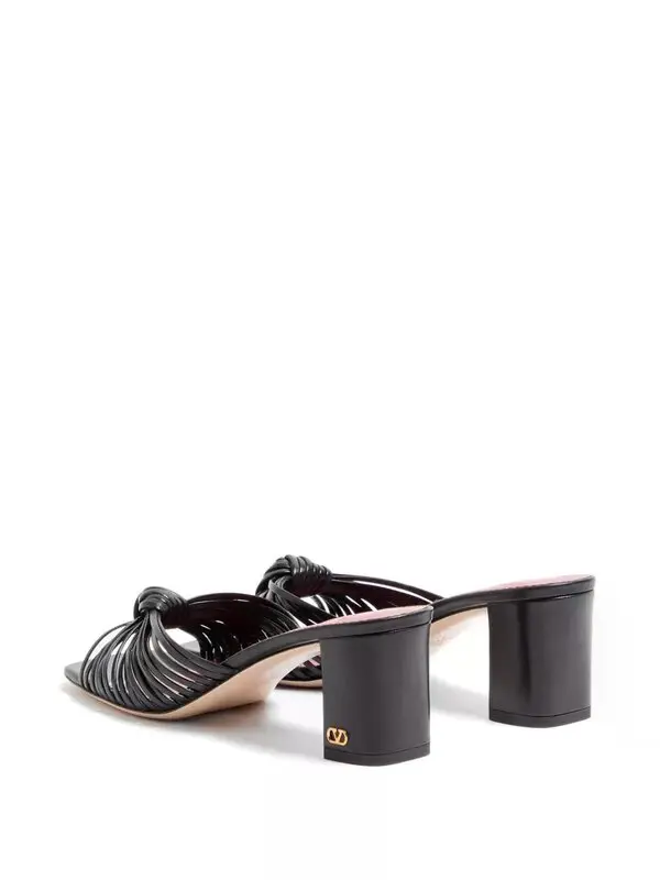Valentino Garavani Annet Kidskin Slide Sandals 60mm - Black