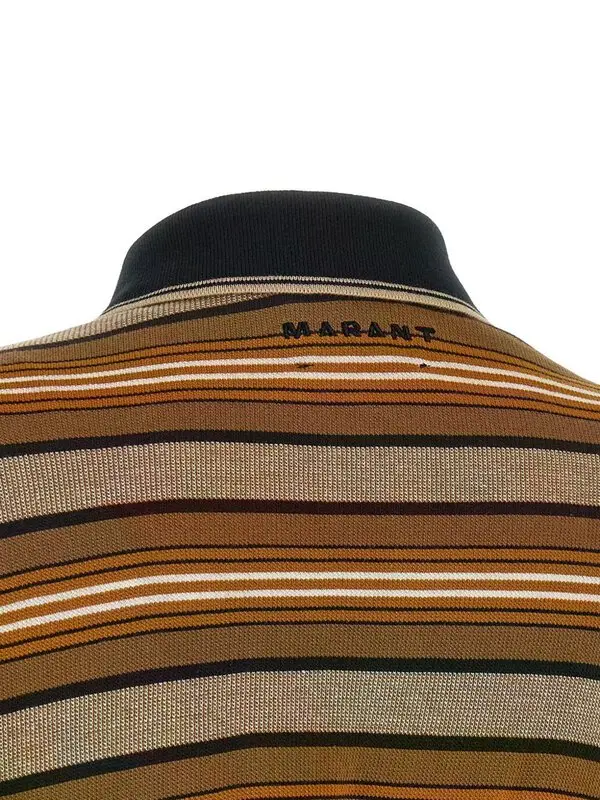 MARANT ETOILE Striped Long-sleeved Collared Dress