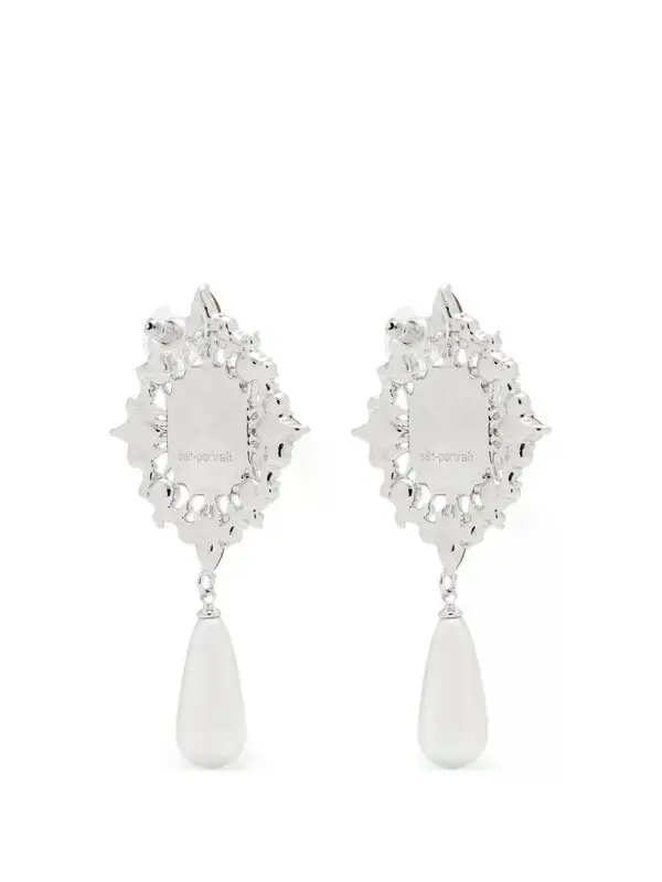 SELF-PORTRAIT Crystal Embellishment Drop Earrings