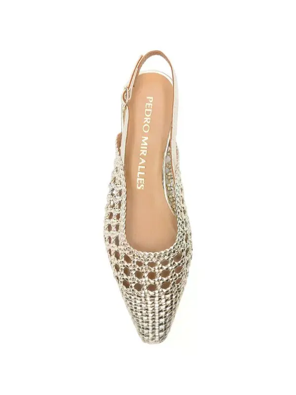 PEDRO MIRALLES Slingback Mules With Kitten Heel - Gold