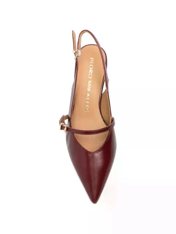 PEDRO MIRALLES Leather Slingback Mules - Red