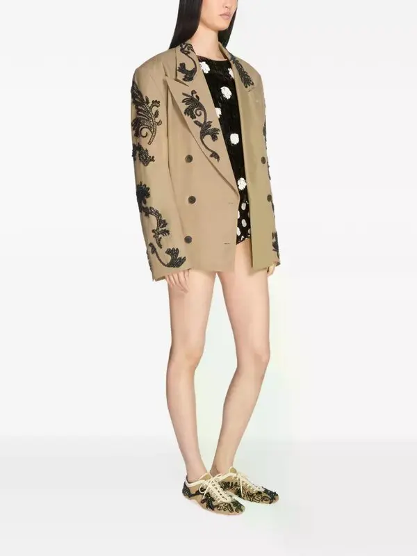 Dries Van Noten Embroidered Double-breasted Blazer