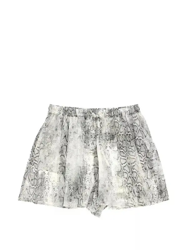 Federica Tosi Snakeskin Print Shorts - White