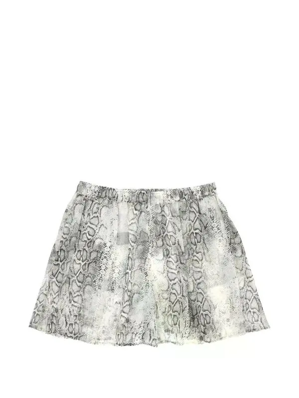 Federica Tosi Snakeskin Print Shorts - White