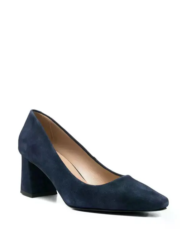 SERGIO MORETTI FIRENZE Suede Pointed Toe Block Heel Pumps - Blue