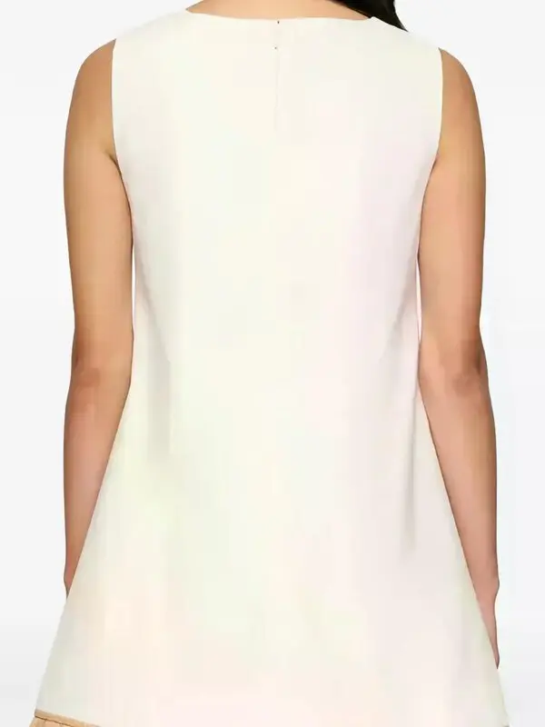Clea Pepe Mini Dress With Floral Print And Fringed Hem - Neutrals