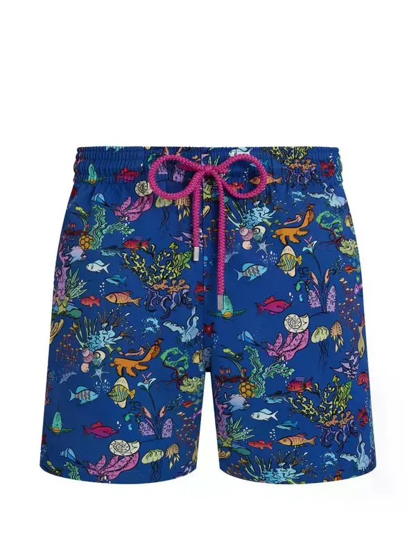 Vilebrequin Aquarium Drawstring-fastening Swim Shorts - Blue