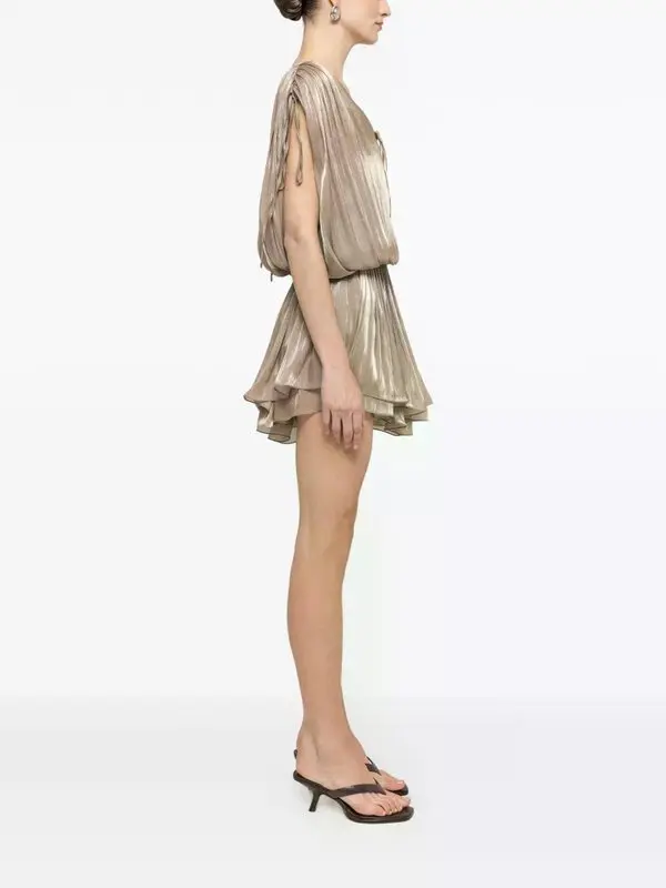 NISSA Pleated Mini Dress - Grey
